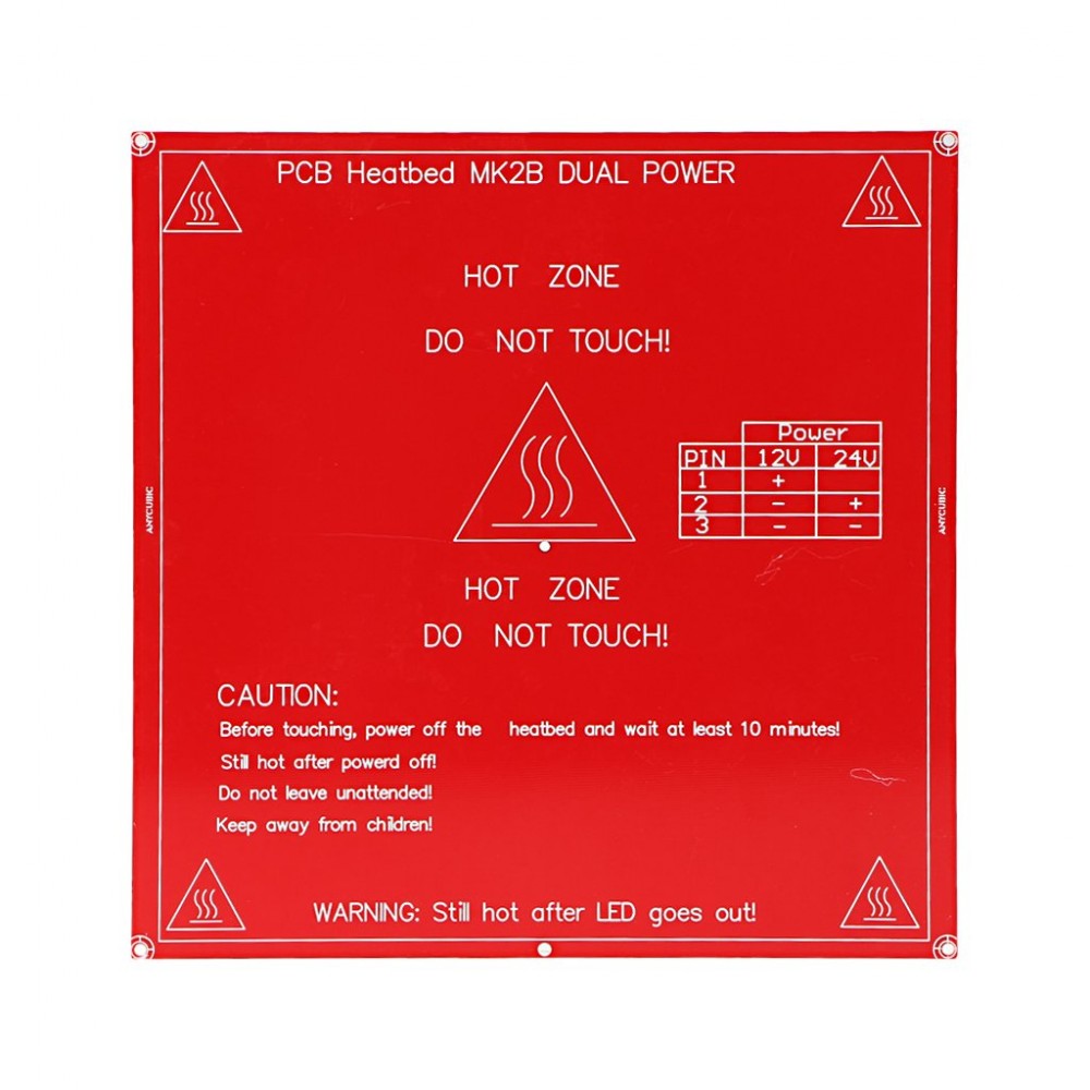 3D Printer 12V - 24V Heatbed MK2b 214 x 214mm PCB Dual Power Reprap MK2 ...
