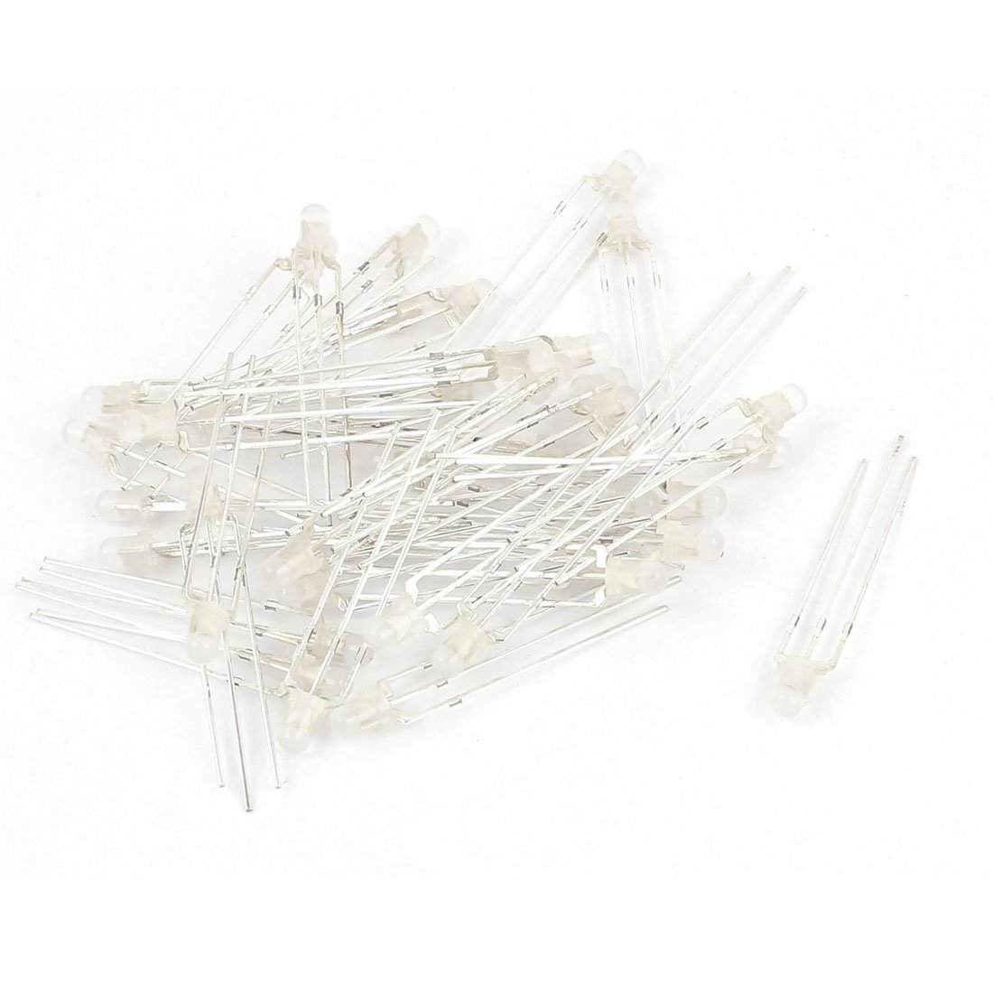 50pcs 3mm 3pin 3V RG Red Green Bi-Colors Common Cathode RG LED Diodes ...