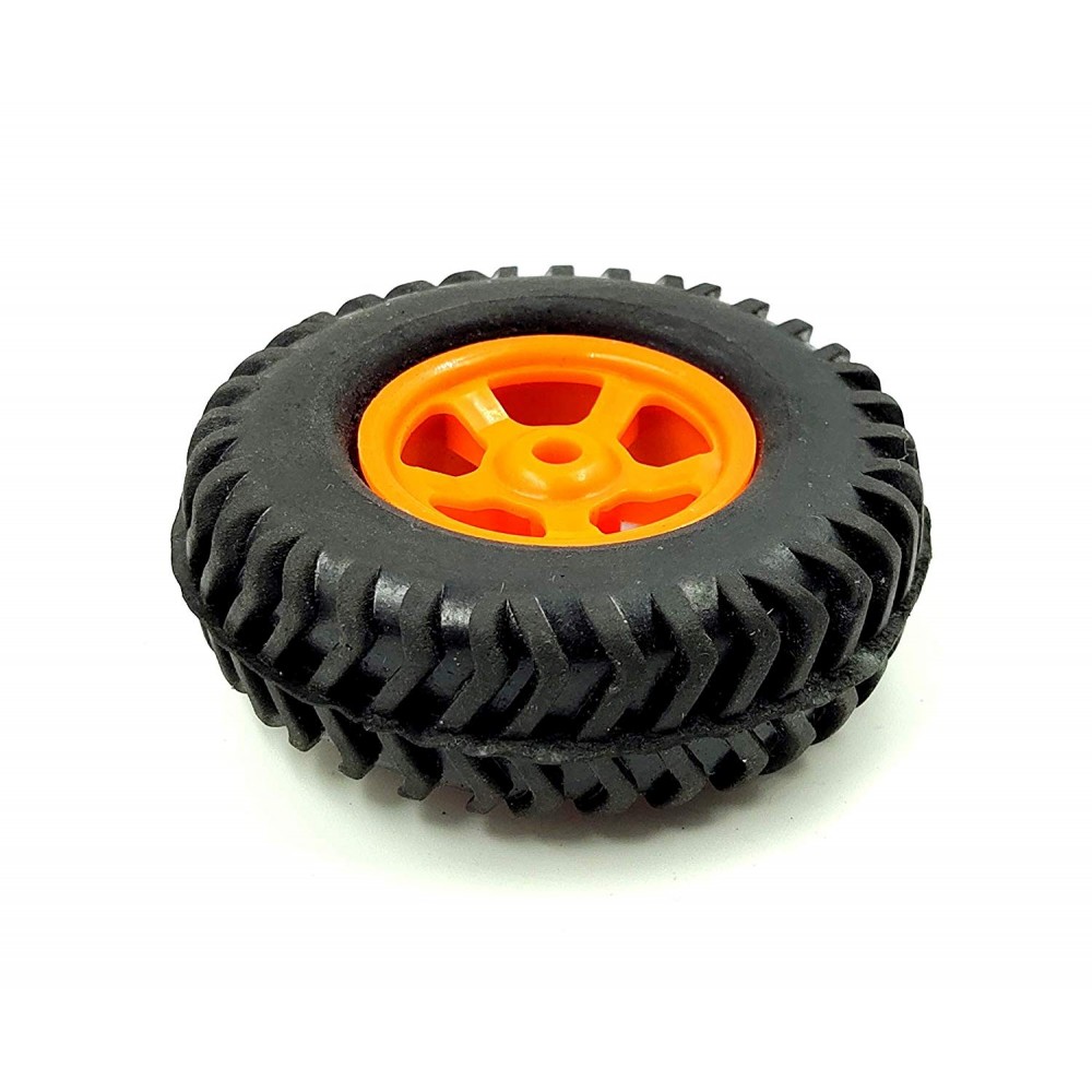 4pcs 80mm x 25mm Plastic Robotic Wheel Durable Rubber Tire Wheel 6mm ...