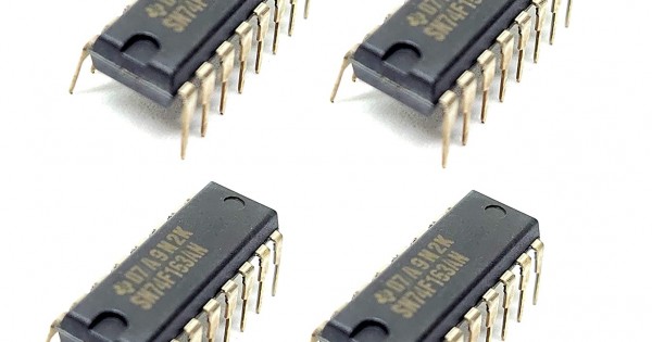 4Pcs 74163 IC SN74HC163N 4-Bit Binary Synchronous Counter, HC Family ...