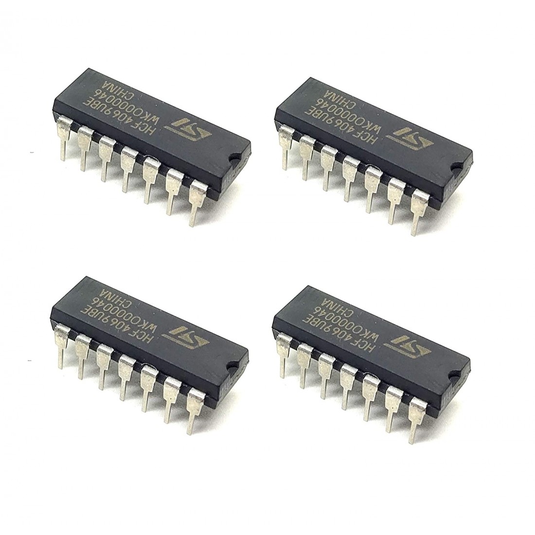 4Pcs 4069 IC CD4069UBE Logic IC CMOS Hex Inverter, CD4069, 6 Input, 6.8 ...