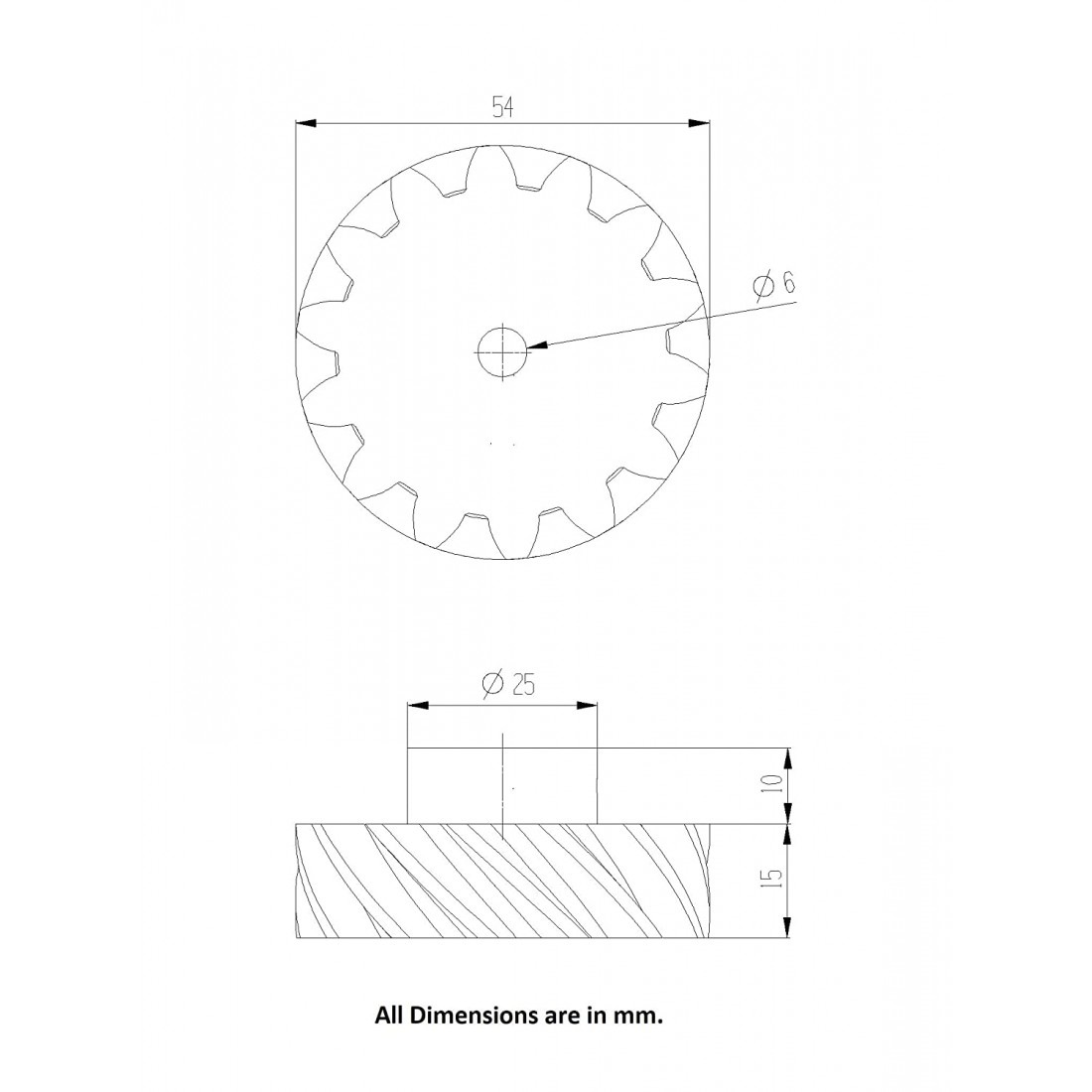 1pcs 3D Printed Right Helical Plastic Spur Gear 14 Teeth, 54mm dia ...